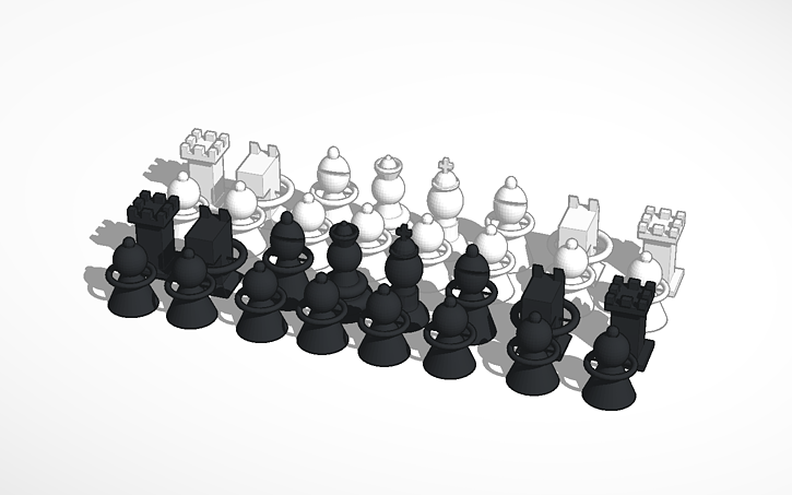 3D design Chess Pieces - Tinkercad