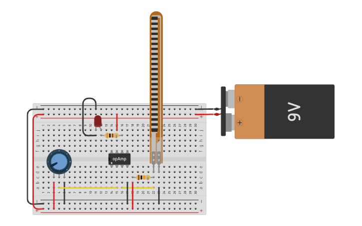 Circuit Design Flex Sensor With Op Amp Tinkercad