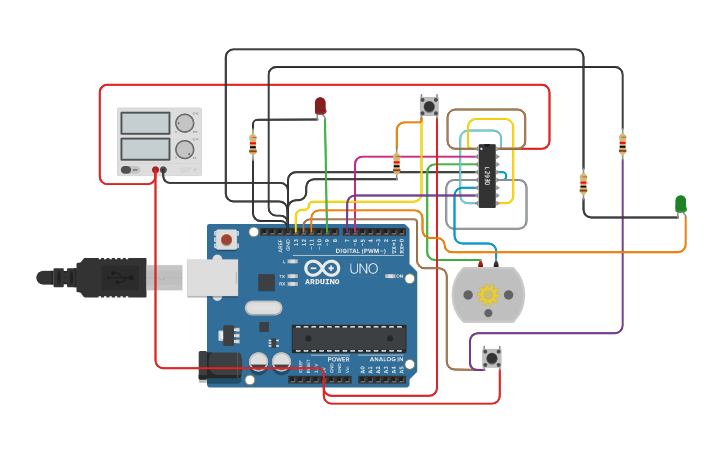 Circuit design Actividad 6: proyecto final | Tinkercad