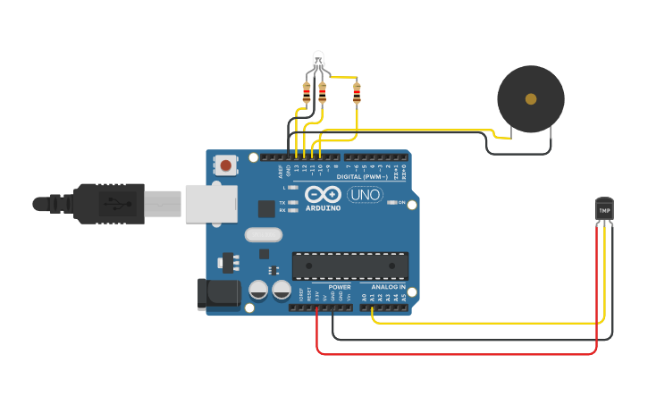 Circuit design sensor suhu - Tinkercad Circuit design sensor suhu - Tinkercad