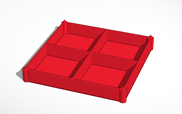 3D design Stackable Storage Box - 4 way - Tinkercad