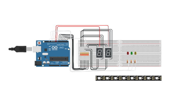 Circuit design Mach dem tu 00 den 99 dung Arduino - Tinkercad