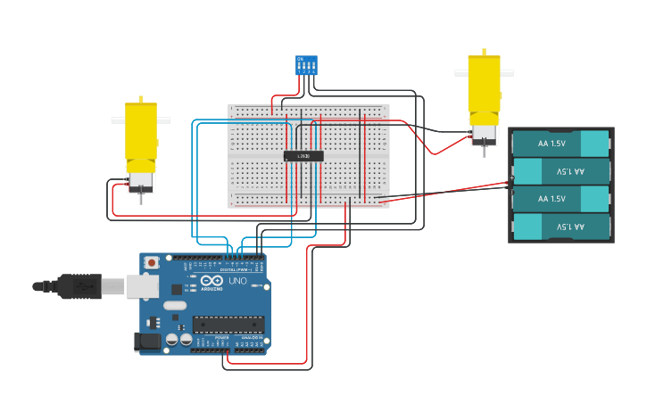 Circuit design Car - Tinkercad