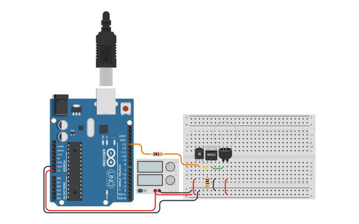 Circuit design BJT Gate Driver - Tinkercad