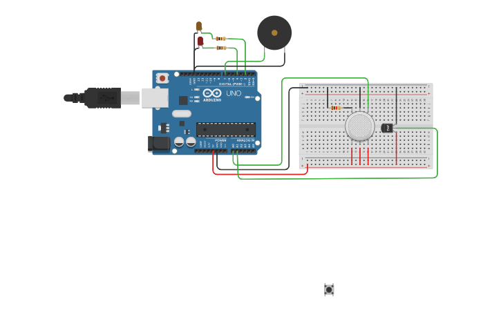 Circuit design Smoke Fire Alarm - Tinkercad