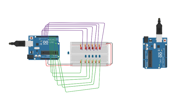 Circuit design Circuito de Leds - PC - Tinkercad