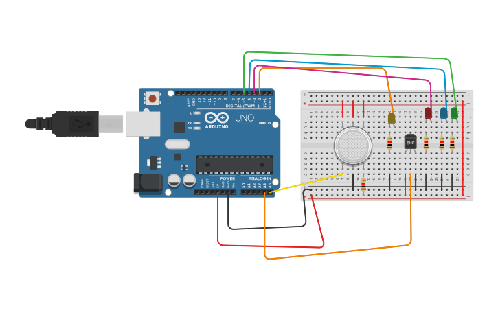 Circuit design Censor gas - Tinkercad