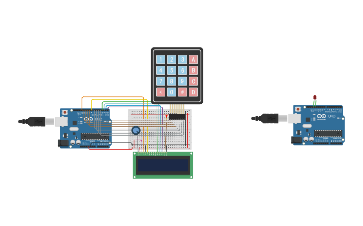 Circuit design Lab 3. Keypad with lcd - Tinkercad