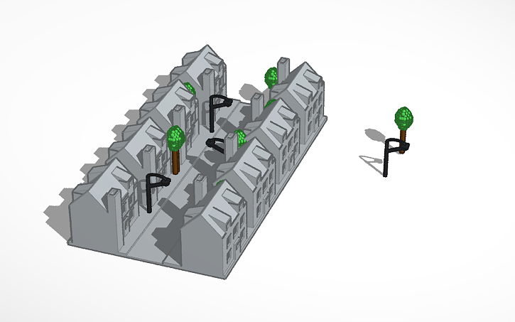 3d Design Row Of Houses Tinkercad