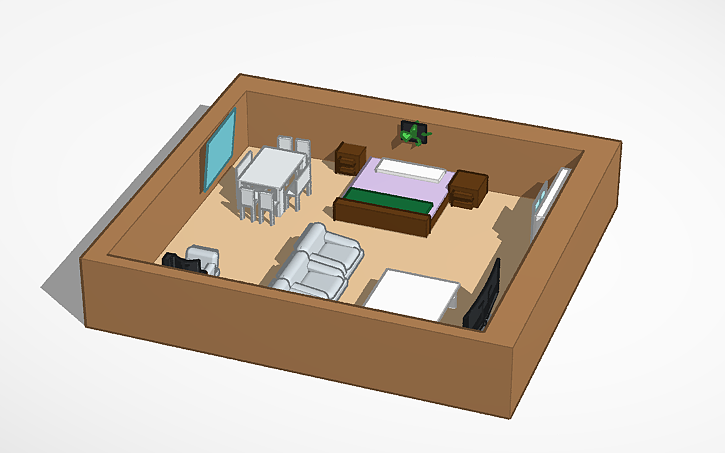 3D design modern room - Tinkercad