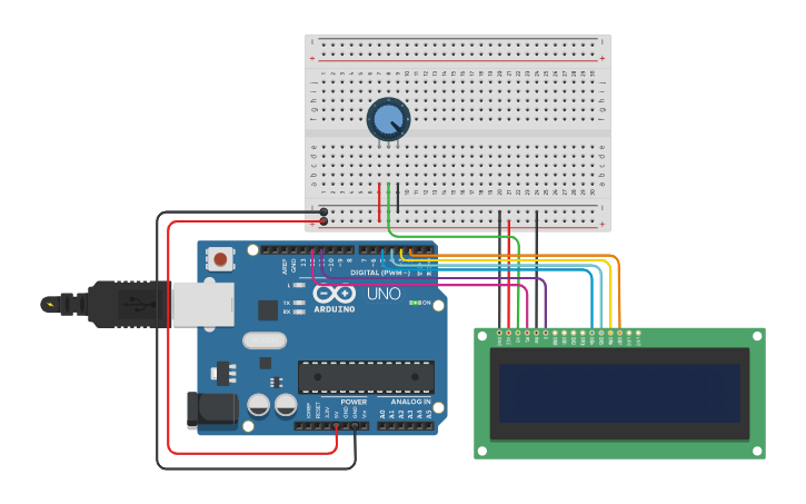 Circuit design Liquid Crystal Display() - Tinkercad