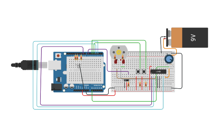 Circuit design DC Motor - Tinkercad