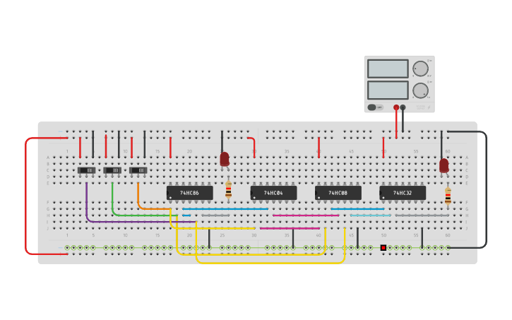Circuit design Full Subtractor (Logic Gates) - Tinkercad
