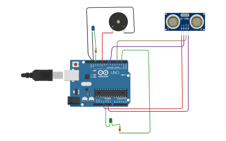 Circuit design accident avoidance system using aurdino | Tinkercad