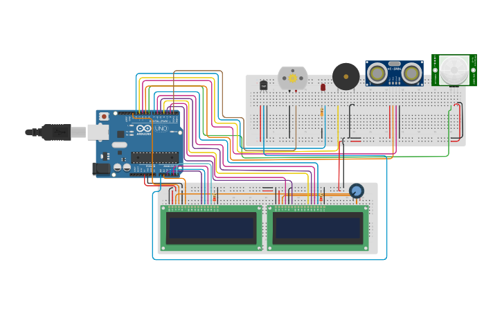 Circuit design Copy of ARDUINO HUB PROJECT - Tinkercad