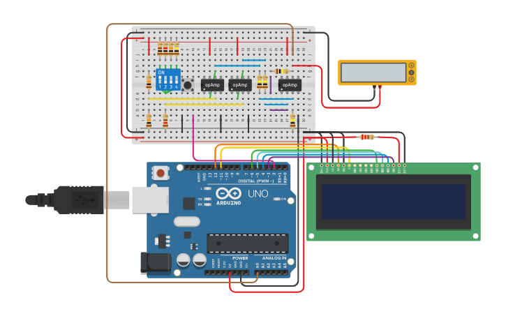 Circuit design Ohmimetro | Tinkercad