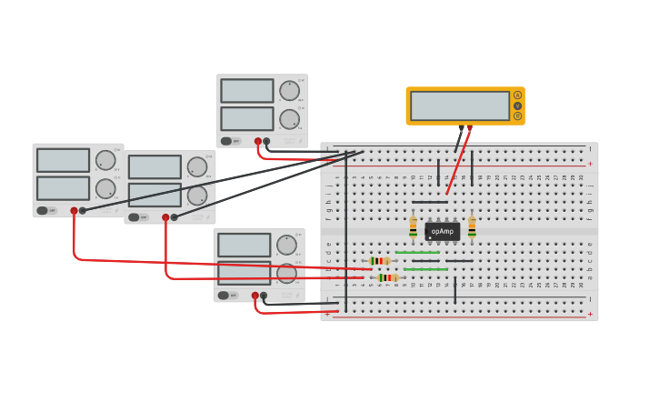 Circuit design Op-Amp Differential - Tinkercad