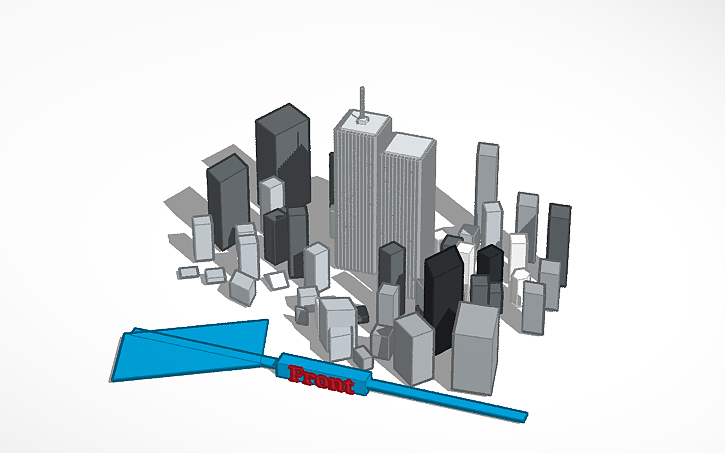 3D design Twin Towers - Tinkercad