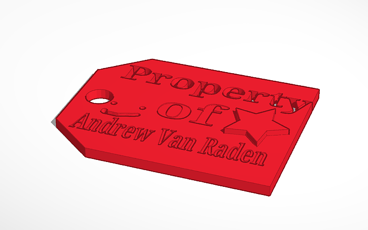 3D design Luggage tag - Tinkercad