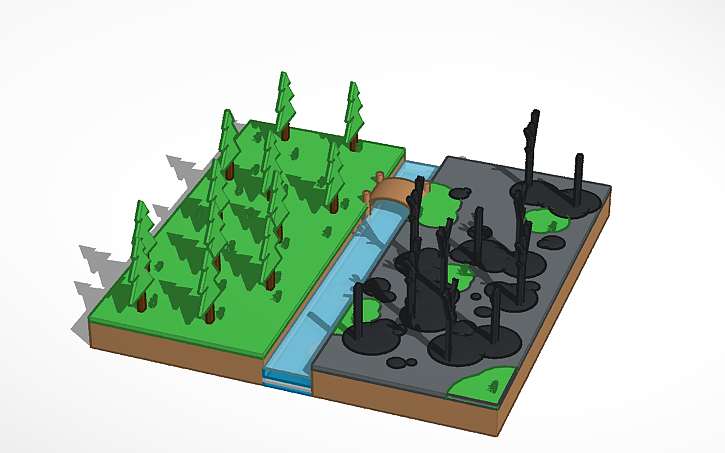 3D design 2D-3D FORREST FIRE PROJECT - Tinkercad