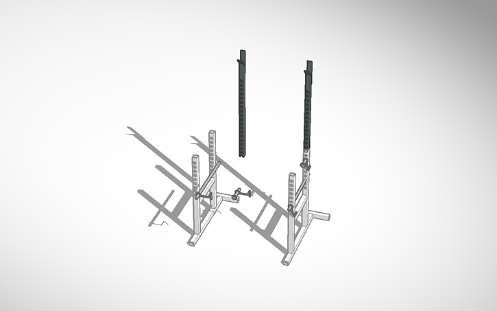 3D design Squat rack with pin safety and adjustable uprights | Tinkercad