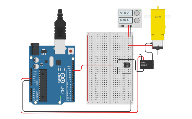 Circuit design Relay - Tinkercad