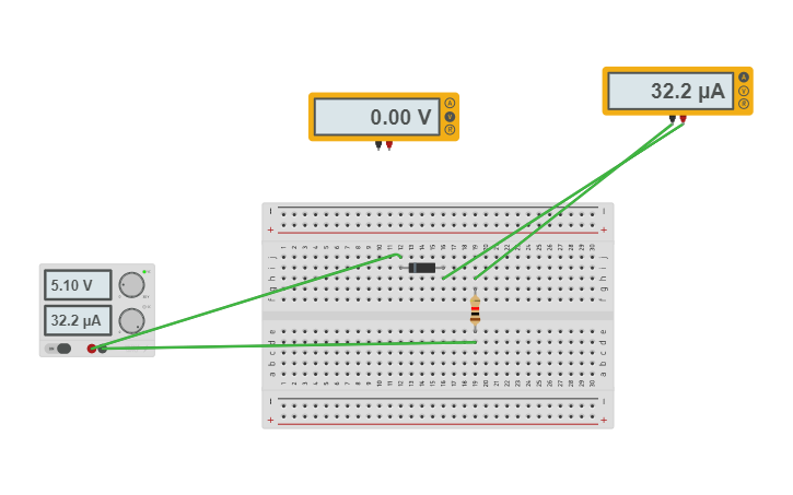 Circuit design forward and reverse bias(zener diode) - Tinkercad