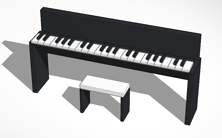 3D design dijital piano - Tinkercad