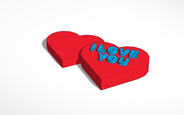 3D design I love you heart thingy - Tinkercad