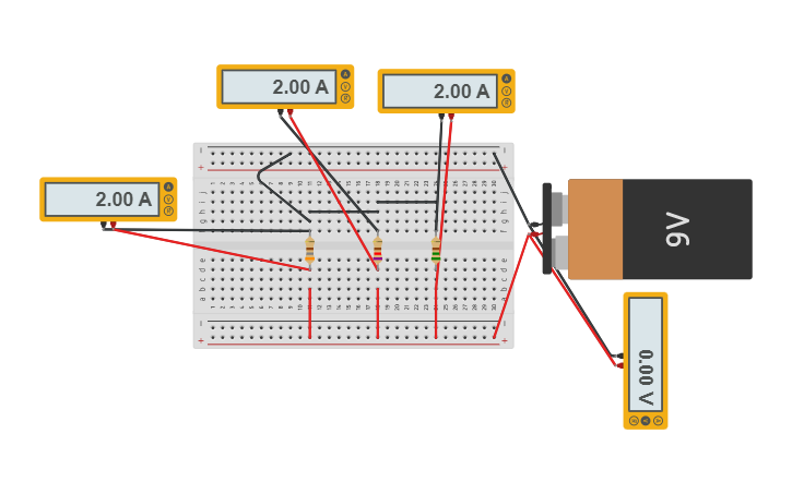 Circuit design Voltaje circuito en paralelo - Tinkercad