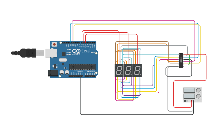 Circuit design Display 7 Segmentos - 03 - Tinkercad