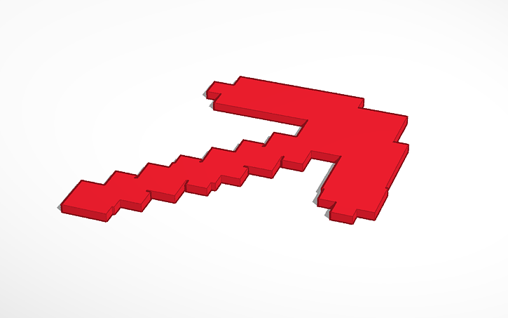 3D design Minecraft Pickaxe | Tinkercad