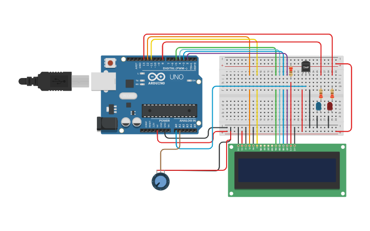 Circuit design Projeto - Sensor de Temperatura e Umidade | Tinkercad Circuit design Projeto - Sensor de Temperatura e Umidade | Tinkercad