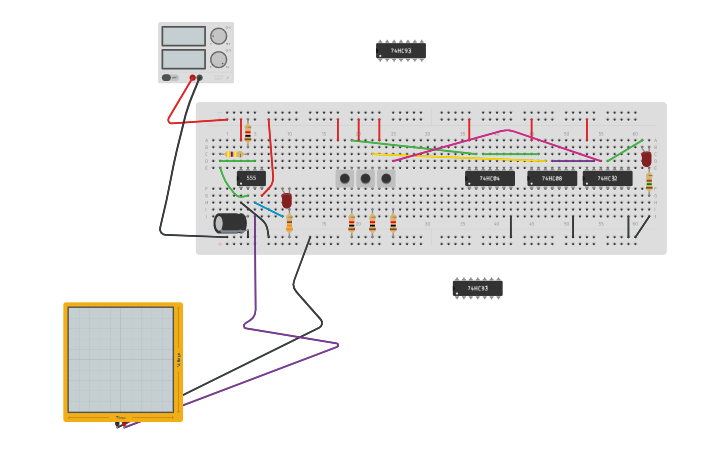 Circuit design 555 clock - Tinkercad