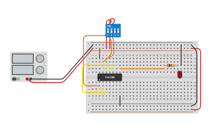 Circuit design or gate using nand gate - Tinkercad