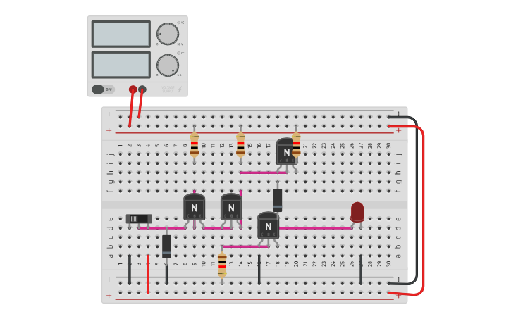 Circuit design TTL NOT_477 - Tinkercad