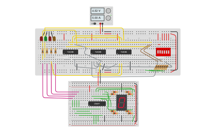 Circuit design Lab 7 2-bit Binary Multiplier - Tinkercad