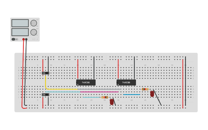 Circuit design problem statement: half adder | Tinkercad