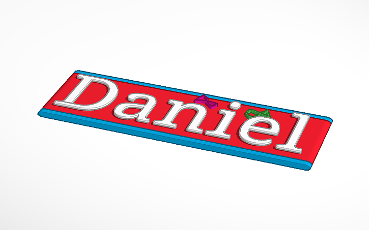 3D design Name Tag (Daniel) - Tinkercad