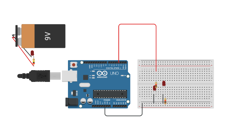 Circuit design 405_31 LED | Tinkercad