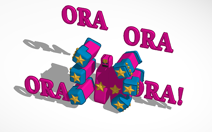 3D design JJBA's Tusk Act 4 Fist Barrage - Tinkercad