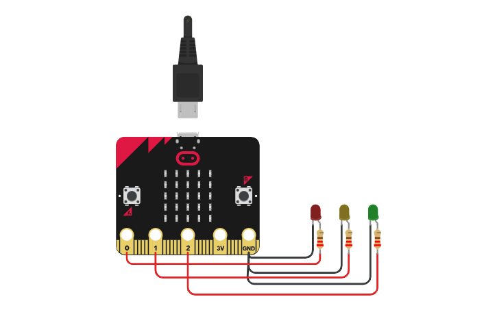 Circuit design Semáforo Microbit - Tinkercad