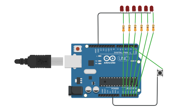 Circuit Design Leds Sequence Tinkercad