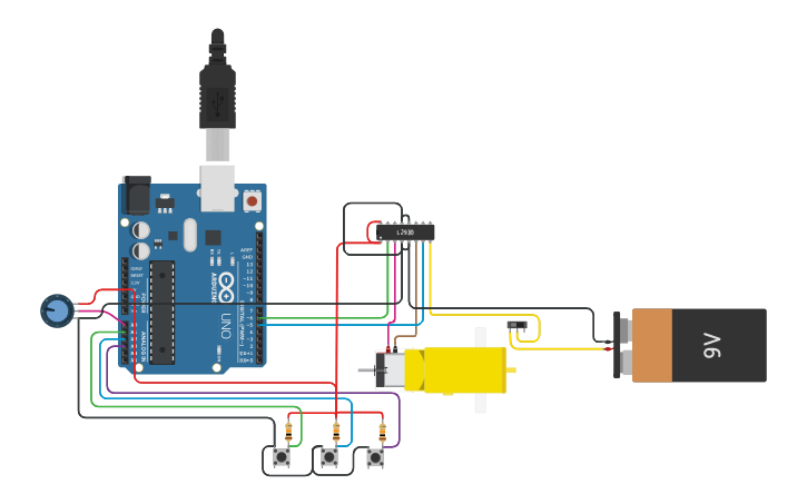 Circuit design Copy of 2 DC motors with L293D and Arduino | Tinkercad