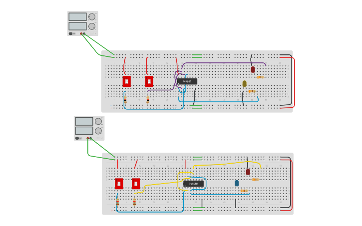 Circuit design circuito con nand y nor - Tinkercad