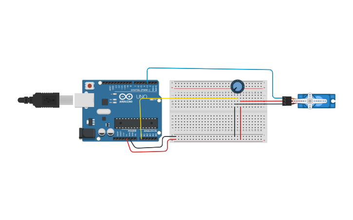 Circuit design Servo motor controlado por potenciometro - CACV - Tinkercad