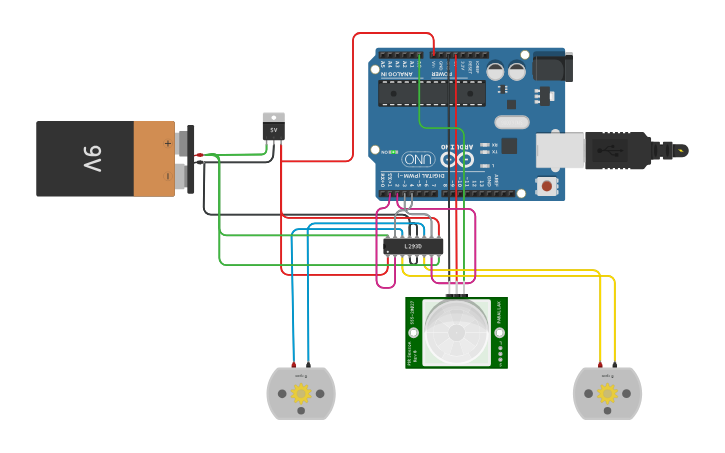 Circuit design Automatic Door with PIR Sensor and Arduino - Tinkercad