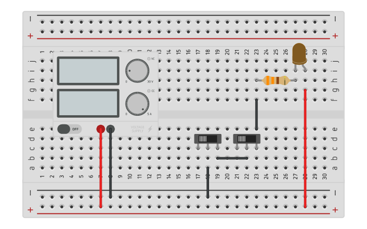 Circuit design Lógica de Contatos - Port AND | Tinkercad