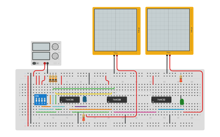 Circuit design Somador Completo de 1 Bit - Tinkercad