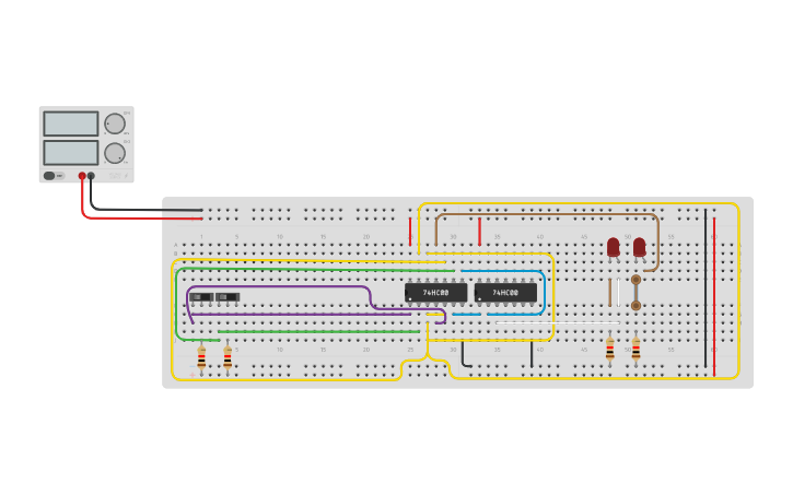 Circuit Design Half Adder Using Nand Gates Only Tinkercad